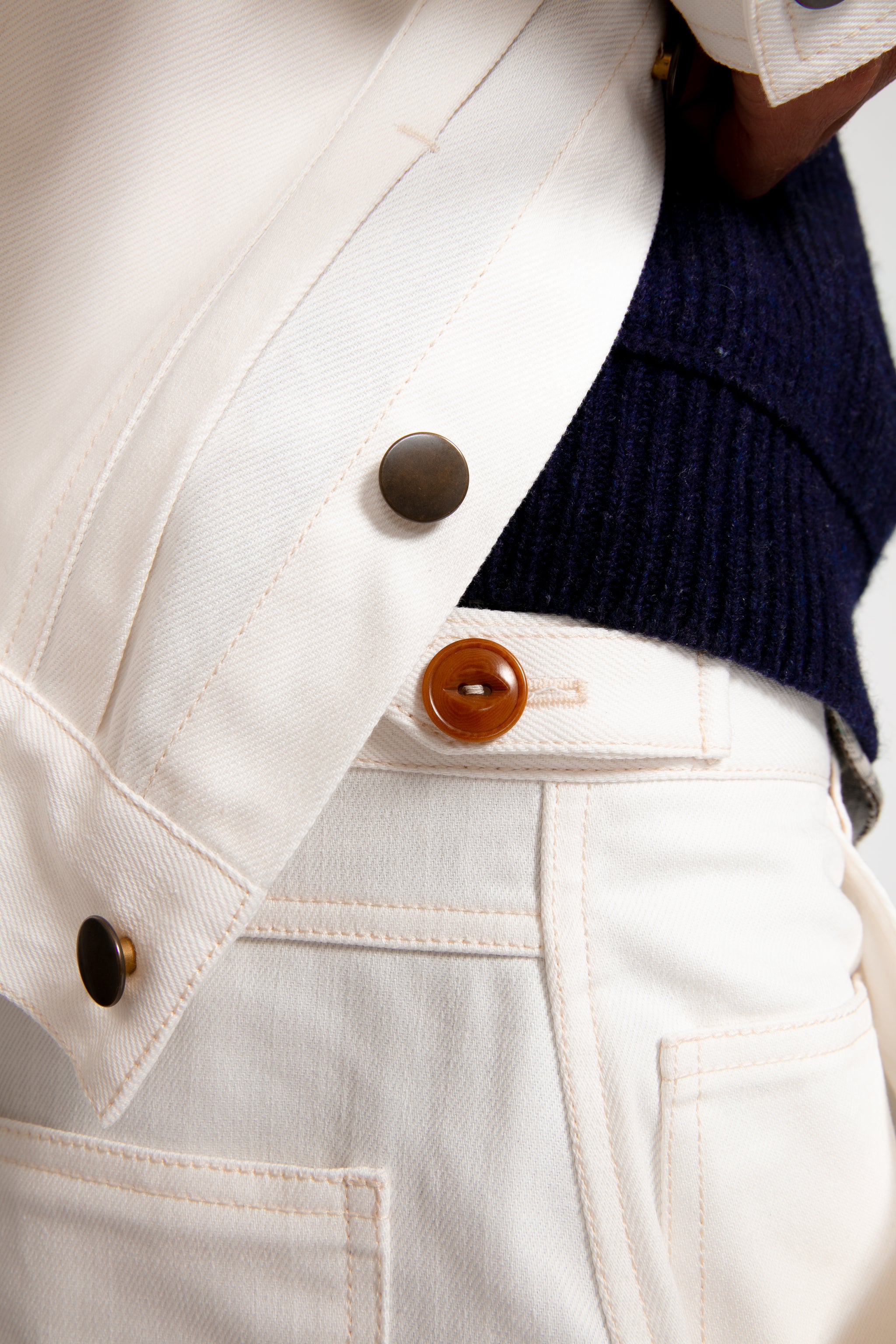 Custom white hand-drawn pants – Small Talk Studio